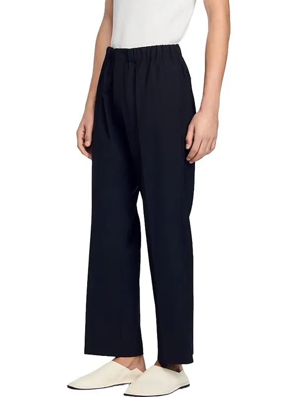 Sandro Wide Leg Trousers - Black