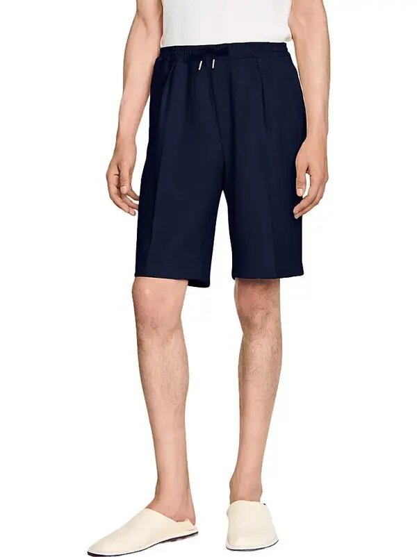 Sandro Jersey Bermuda Shorts - Navy Blue