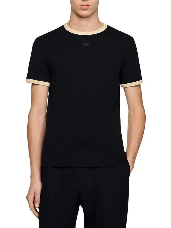 Sandro Logo Ringer Tee - Black