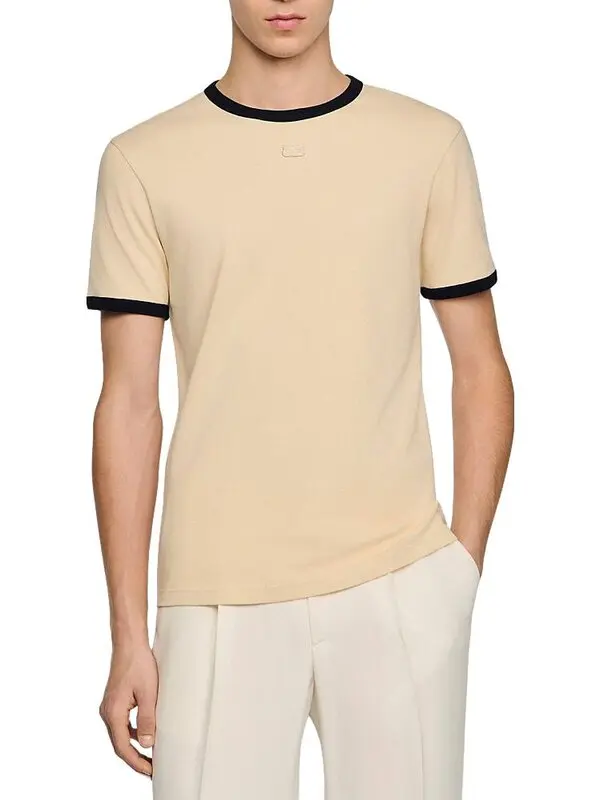 Sandro Logo Ringer Tee - Sand