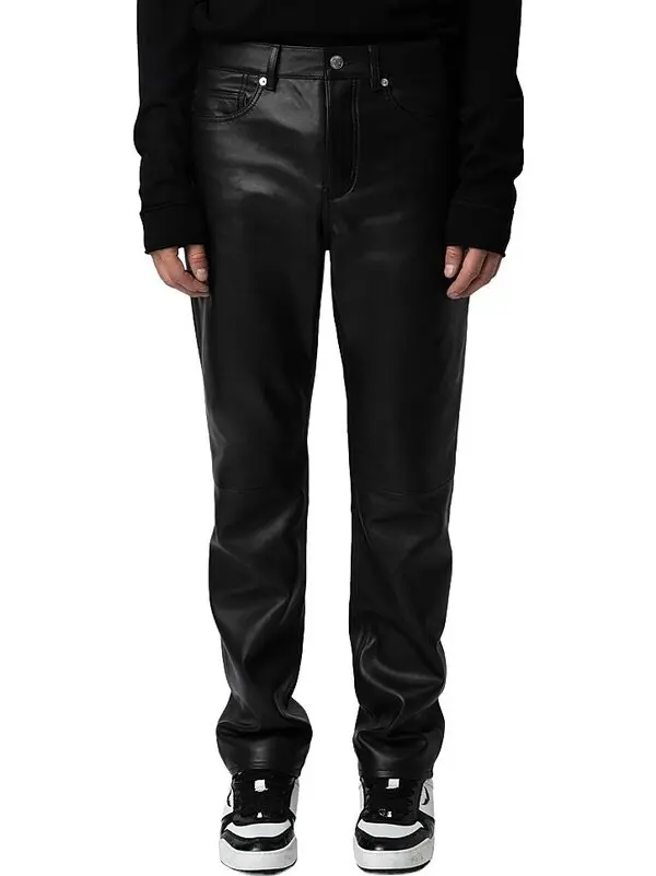 Zadig&Voltaire Straight Leg John Leather Pants - Noir