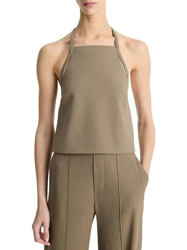Vince Apron Halter Top - Oak Moss