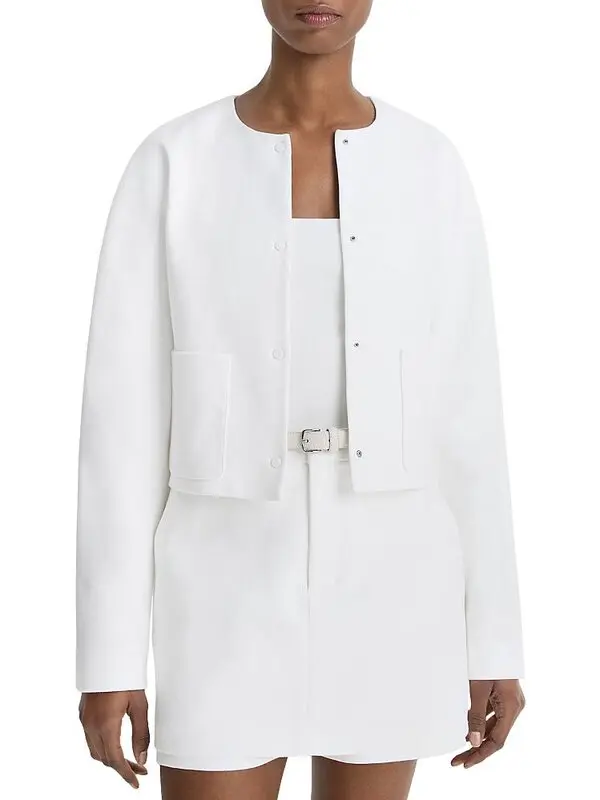 Vince Collarless Jacket - Optic White