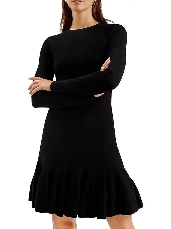 Ted Baker London Loiss Long Sleeve Mini Dress - Black