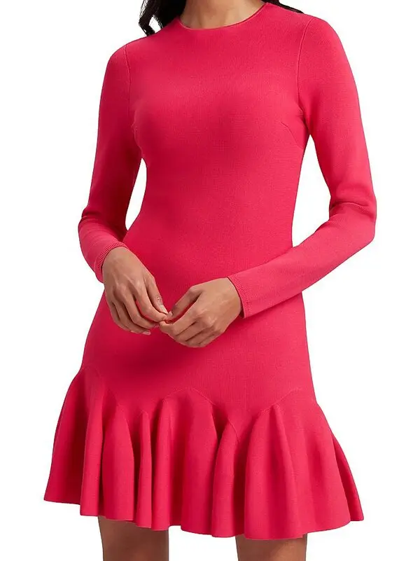 Ted Baker London Loiss Long Sleeve Mini Dress - Fuchsia
