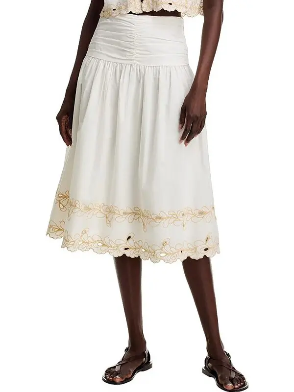 Rails Sol Scalloped Midi Skirt - White