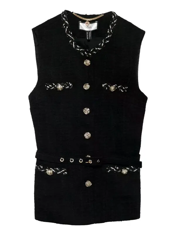 NISSA Bouclé Gilet - Black