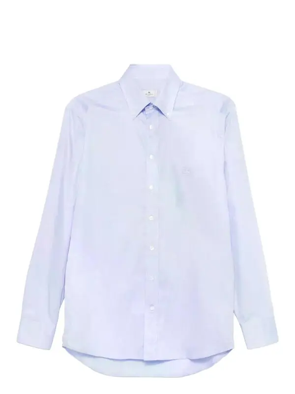 Etro Logo-embroidered Button-down Shirt - Blue