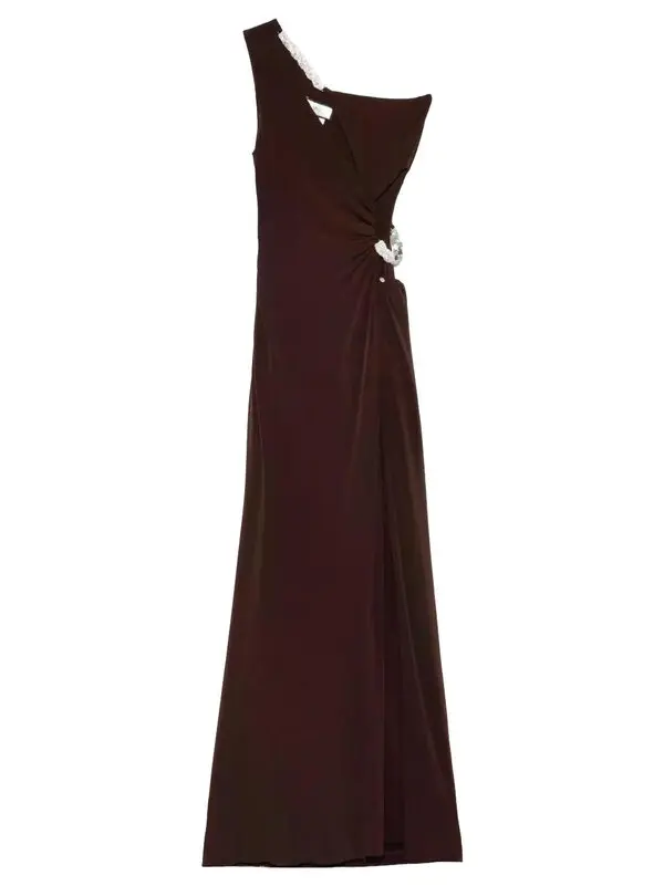 NISSA Crystal-embellished Gown - Brown