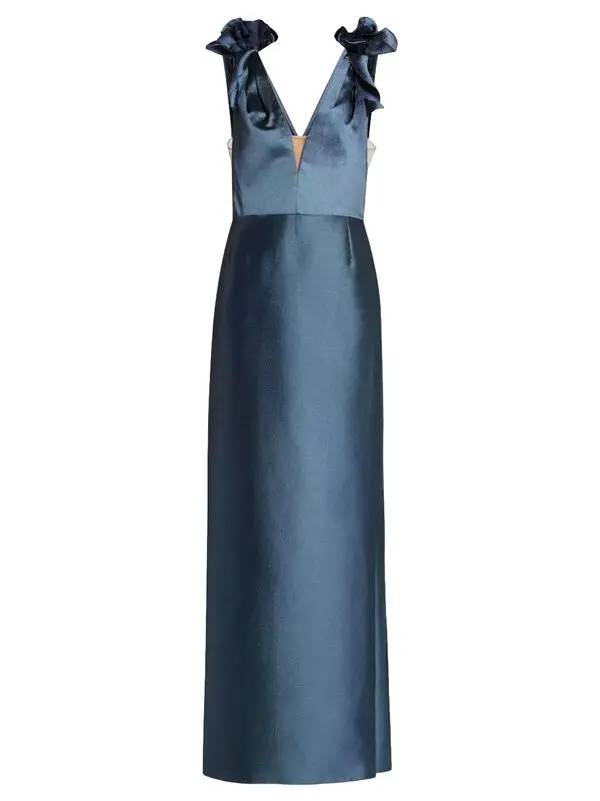 Marchesa Satin Gown - Blue