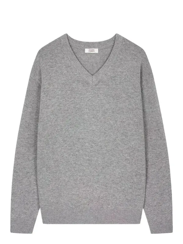 STUDIO TOMBOY V-neck Jumper - Grey