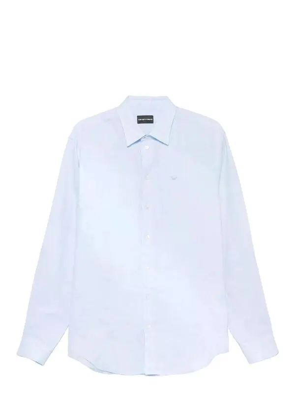 Emporio Armani Logo-embroidered Shirt - Blue