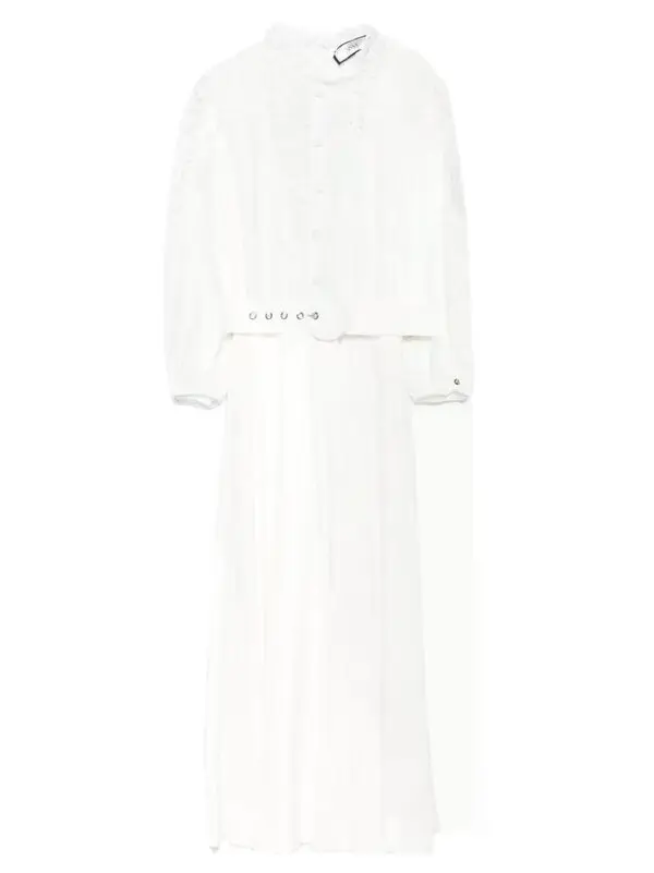 NISSA Lace-detailed Midi Dress - White