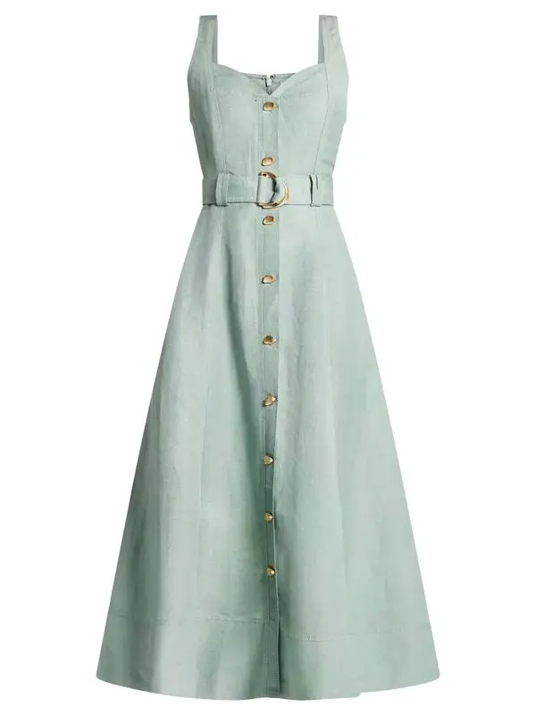 Aje Belted Midi Dress - Green