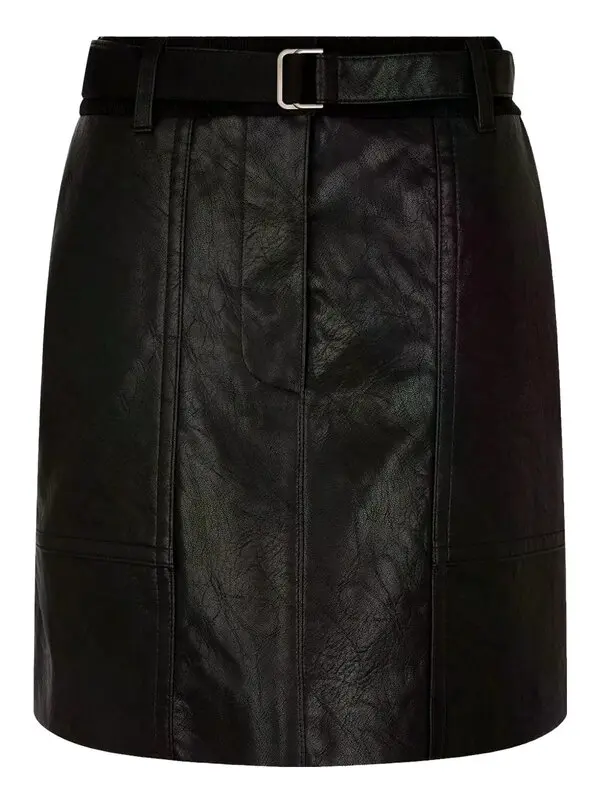 STUDIO TOMBOY Belted Leather Mini Skirt - Black