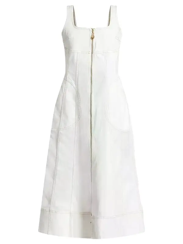 Aje Cotton Midi Dress - White