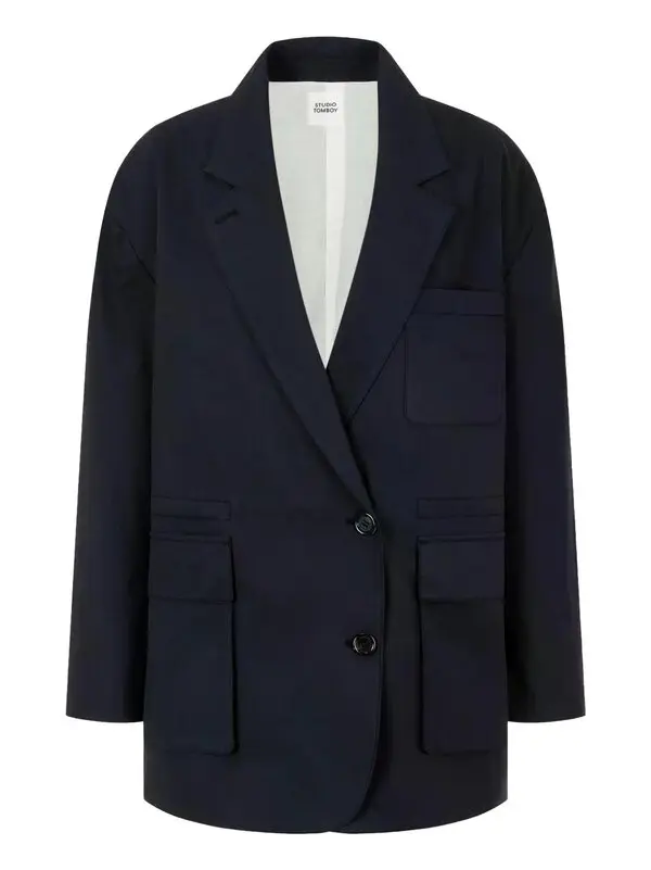 STUDIO TOMBOY Cotton-blend Blazer - Blue