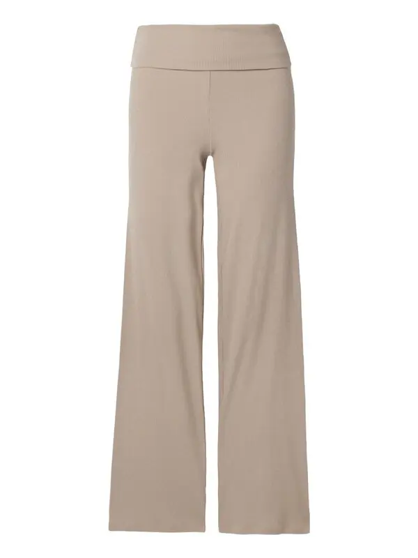 SKIMS Cotton Rib Foldover Pants - Brown