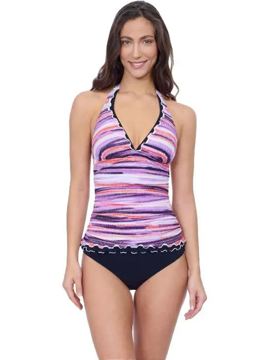 GOTTEX Riga Tricolore Halter Tankini - Purple Multi