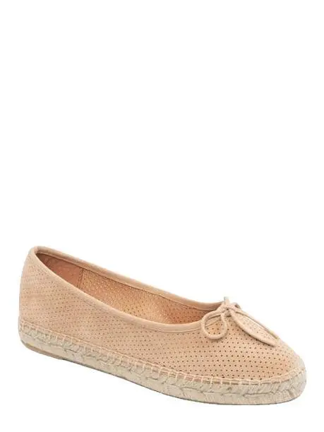 PATRICIA GREEN Sydney Ballet Flat - Natural Perforated Suede