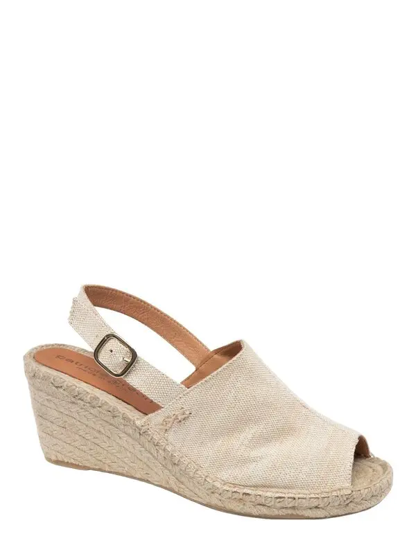 PATRICIA GREEN Shen Slingback Espadrille Sandal - Cream Natural Metallic