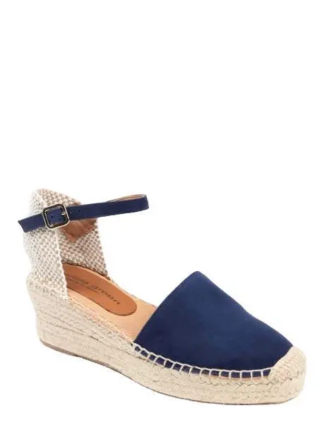 PATRICIA GREEN Sahara Espadrille Wedge - Navy Suede