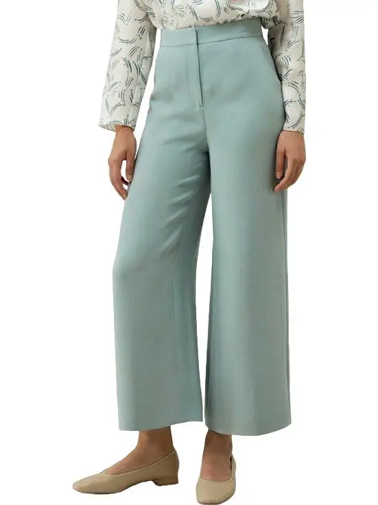 Lilysilk Wide Leg Tailored Pant - Sea Mist