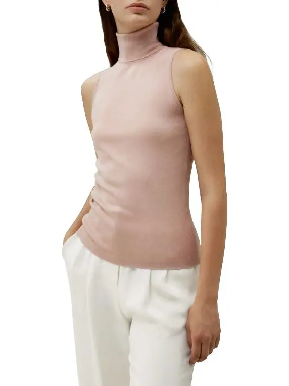 Lilysilk Sleeveless Turtleneck Top - Pink