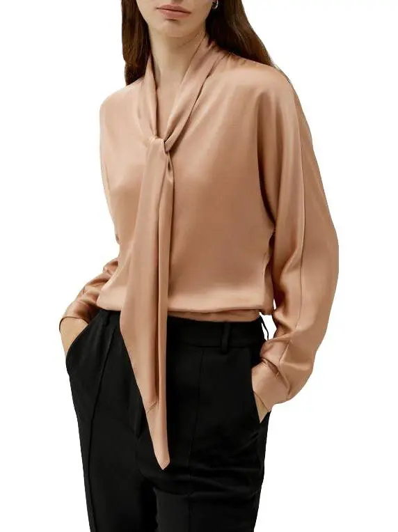 Lilysilk Bat Sleeve Silk Top - Quartz Rose