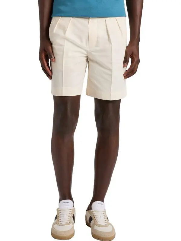 TOM FORD Cotton & Silk Poplin Shorts - Aw013 Ecru