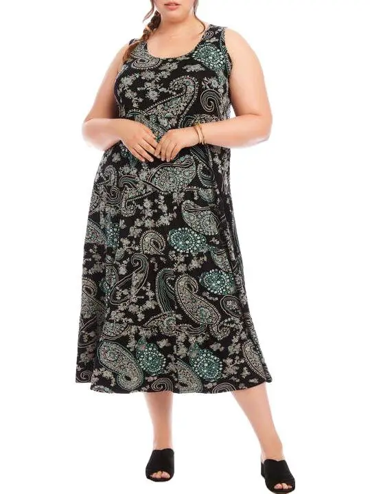 Karen Kane Print Tiered Jersey Midi Dress - Paisley
