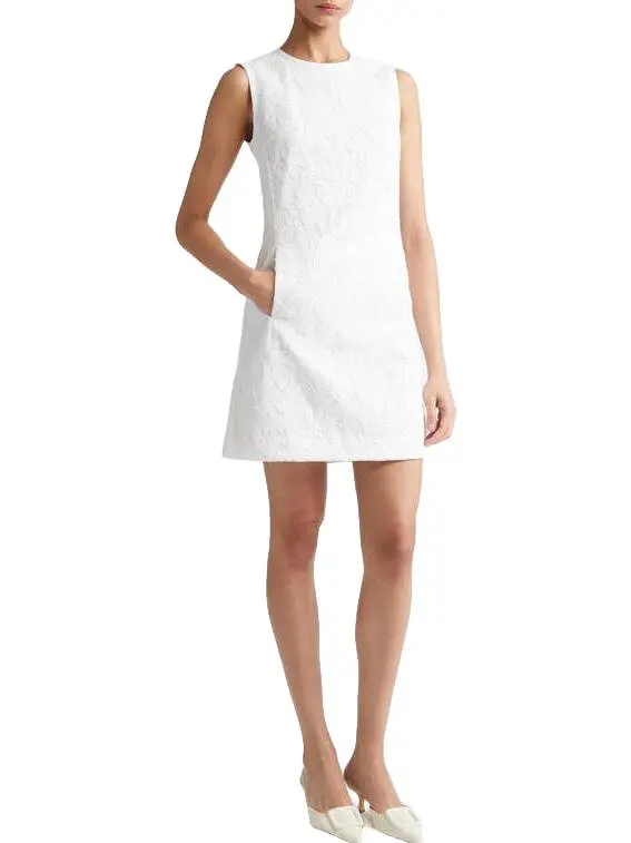 Giambattista Valli Floral Lace Mini Shift Dress - White