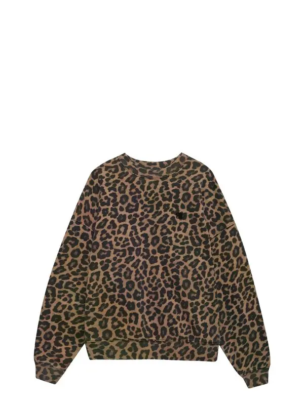 ANINE BING Leopard Print Sweatshirt - Brown