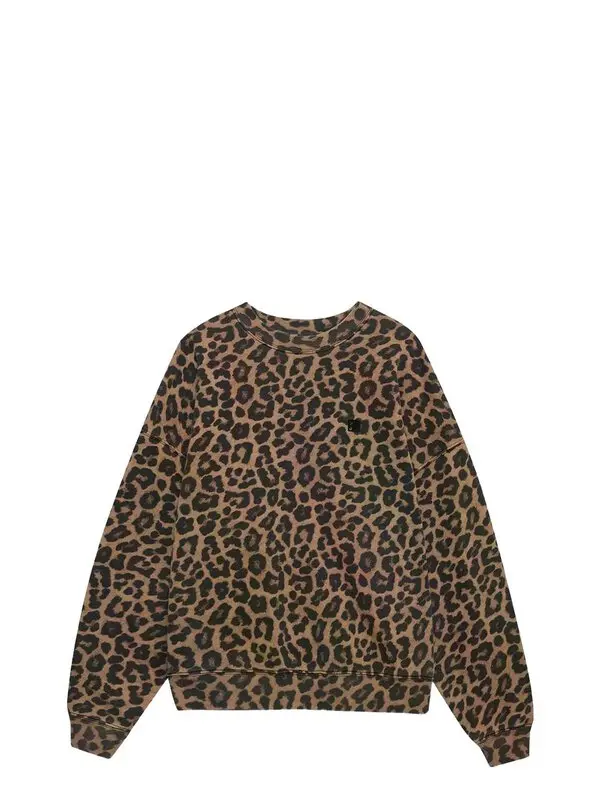 ANINE BING Leopard Print Sweatshirt - Brown