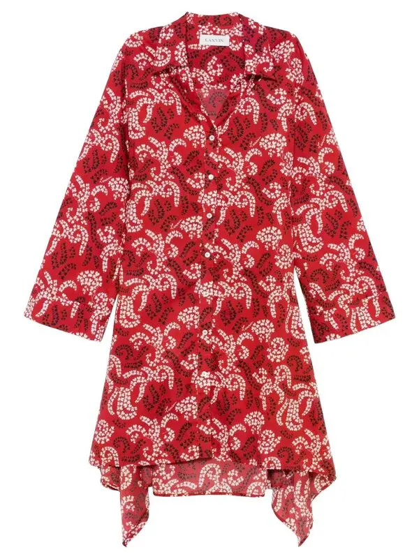 LANVIN Printed Midi Dress - Red
