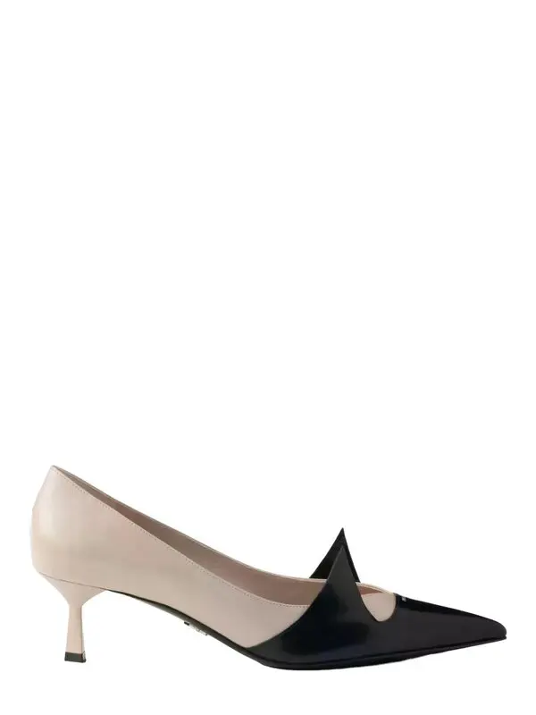 Prada 55mm Two-tone Brushed-leather Pumps - Pink