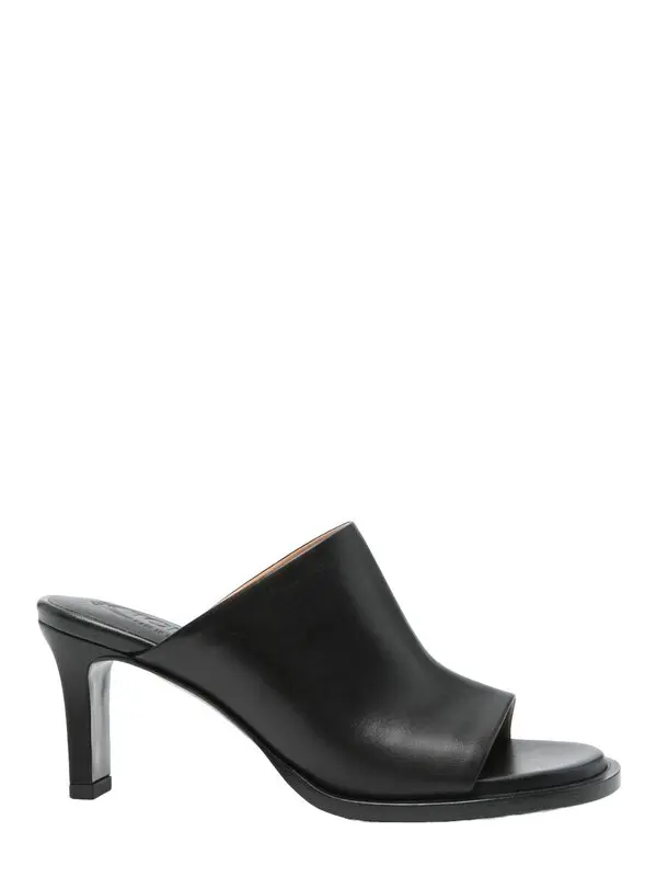 TOD'S Leather Heel Mules - Black