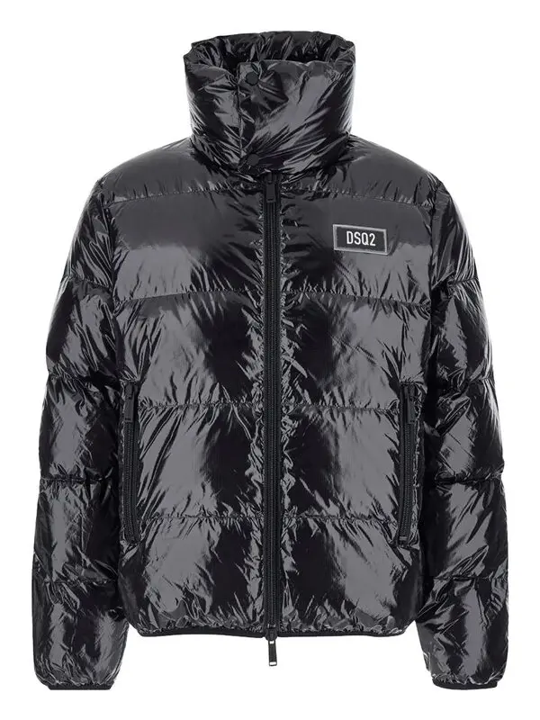 Dsquared2 Down Jacket With Logo Patch - Black