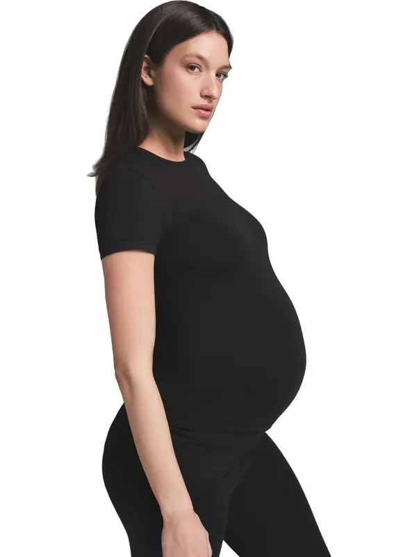 SKIMS Maternity Cotton Jersey T-shirt - Soot