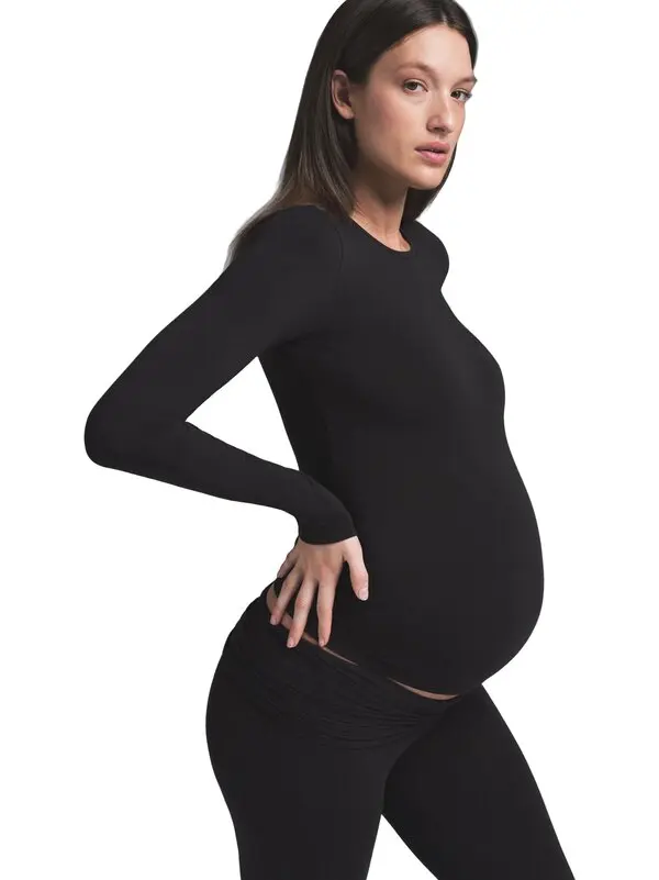 SKIMS Maternity Long Sleeve T-shirt - Soot