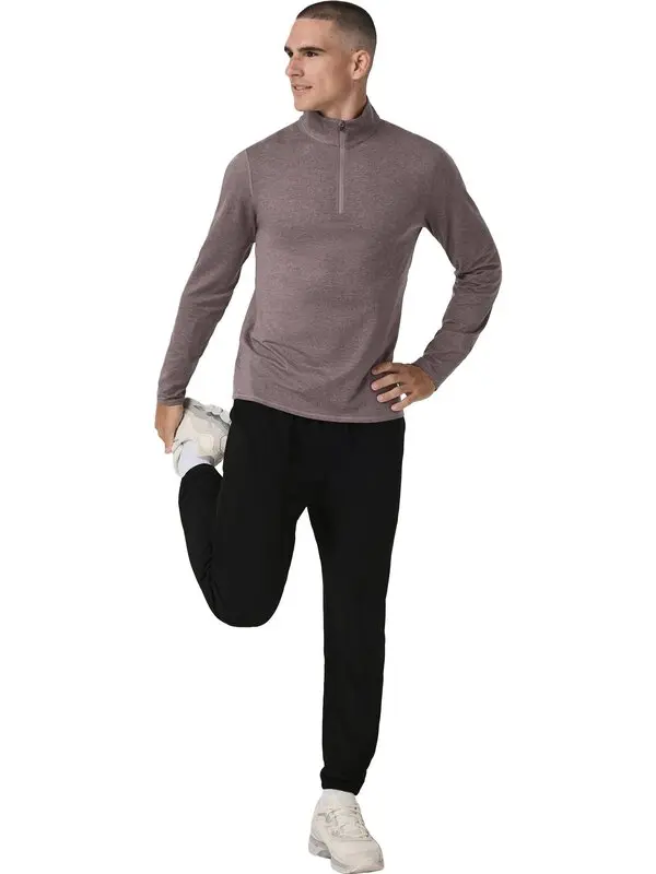 Vuori Ponto Half Zip Mock Neck - Huckleberry Heather