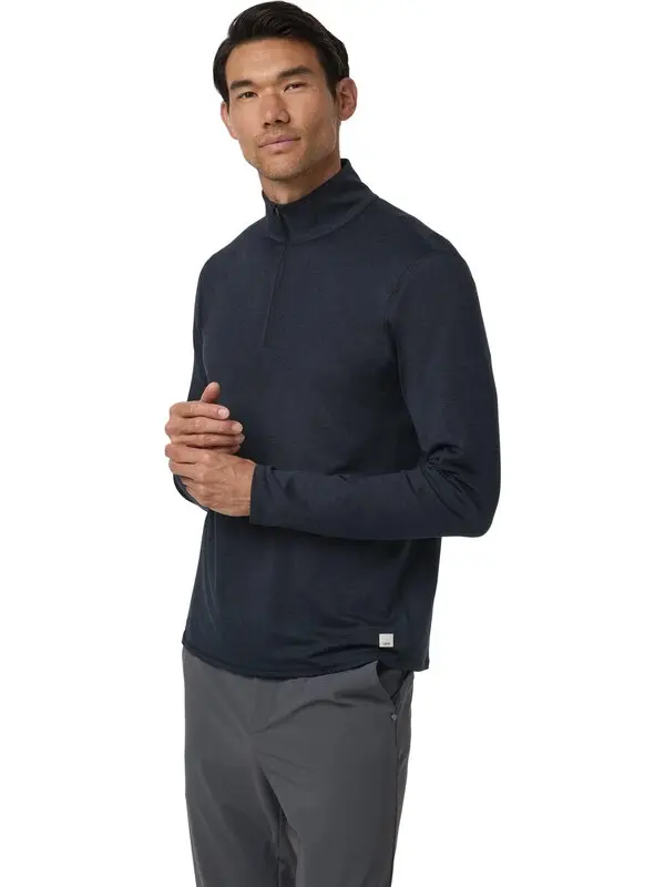 Vuori Ponto Half Zip Mock Neck Jacket - Ink Heather