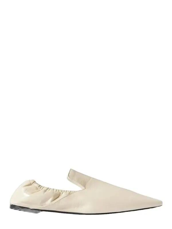 TOTEME Gathered Leather Loafers - Cream