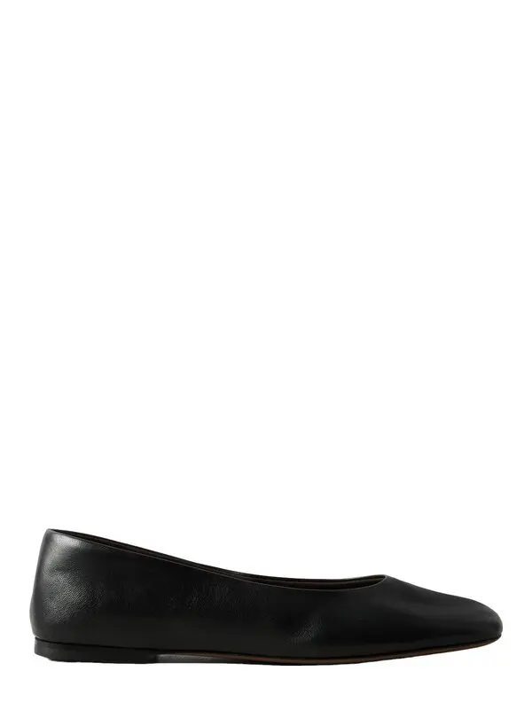 THE ROW Leather Ballet Flats - Black