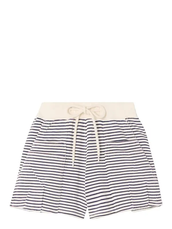 R13 Striped Cotton-jersey Shorts - Blue