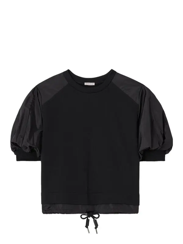 Moncler Appliquéd Cotton-jersey T-shirt - Black