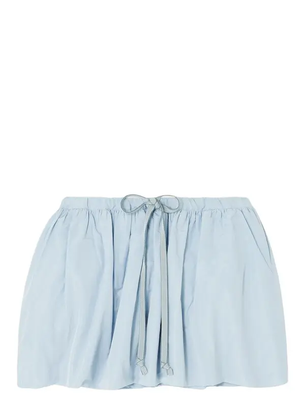 Patou Gathered Poplin Mini Skirt - Blue