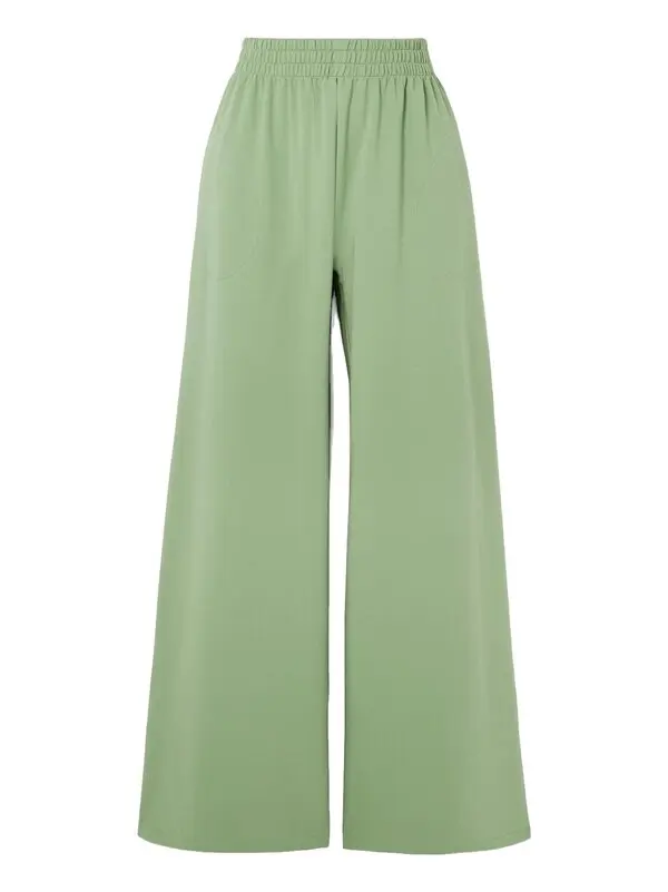 Norma Kamali Elephant Stretch-cotton Jersey Wide-leg Pants - Green