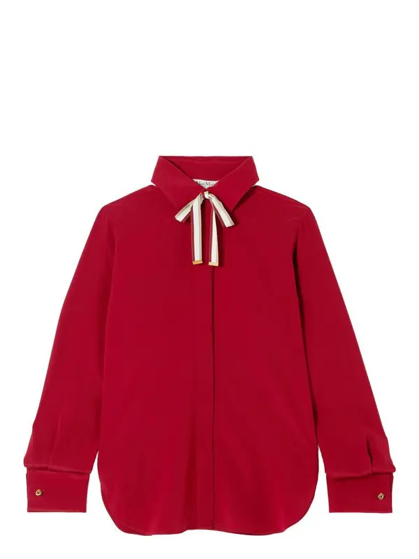 Max Mara Apollo Tie-neck Silk Shirt - Red