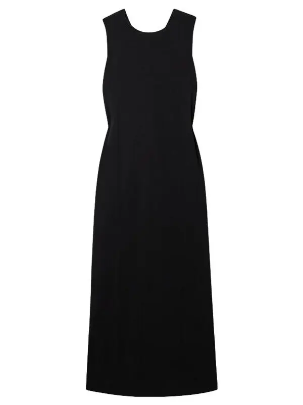 Loulou De Saison Rayna Knotted Pima Cotton-jersey Midi Dress - Black